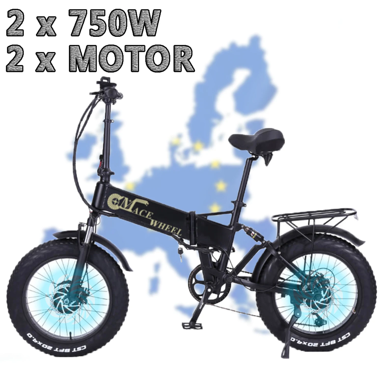 접이식 전기 자전거 750w 듀얼 모터 초강력 탈착식 리튬 이온 배터리 48v 15a 전기 자전거 시티 바이크 성인용 자전거 20 인치전기 자전거