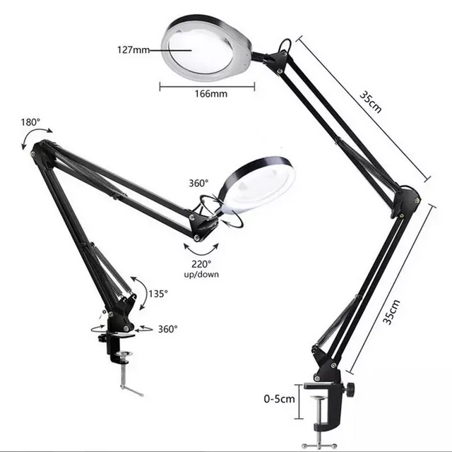 USB 10X lub 10X20X lupa z lampą LED lupa 48 lampa stołowa LED z lupą ...