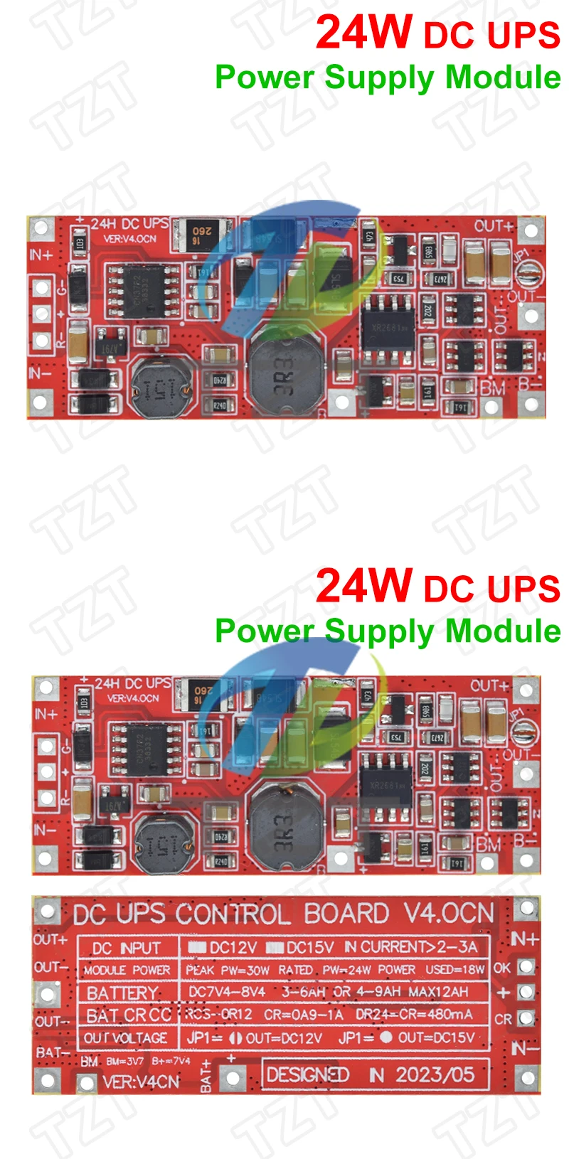 TZT DC 12V/15V 24W 1A UPS Power Supply Module Uninterruptible Power ...