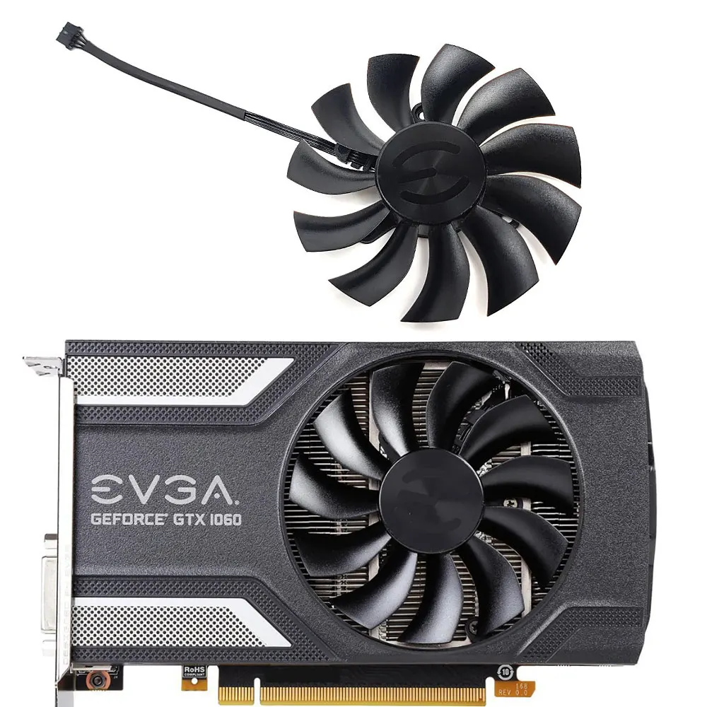 새로운 85MM 4PIN PLA09215B12H GTX 1060 게임 GPU 팬, EVGA GeForce GTX 1060 960 950 게임 그래픽 카드 냉각 팬 ...