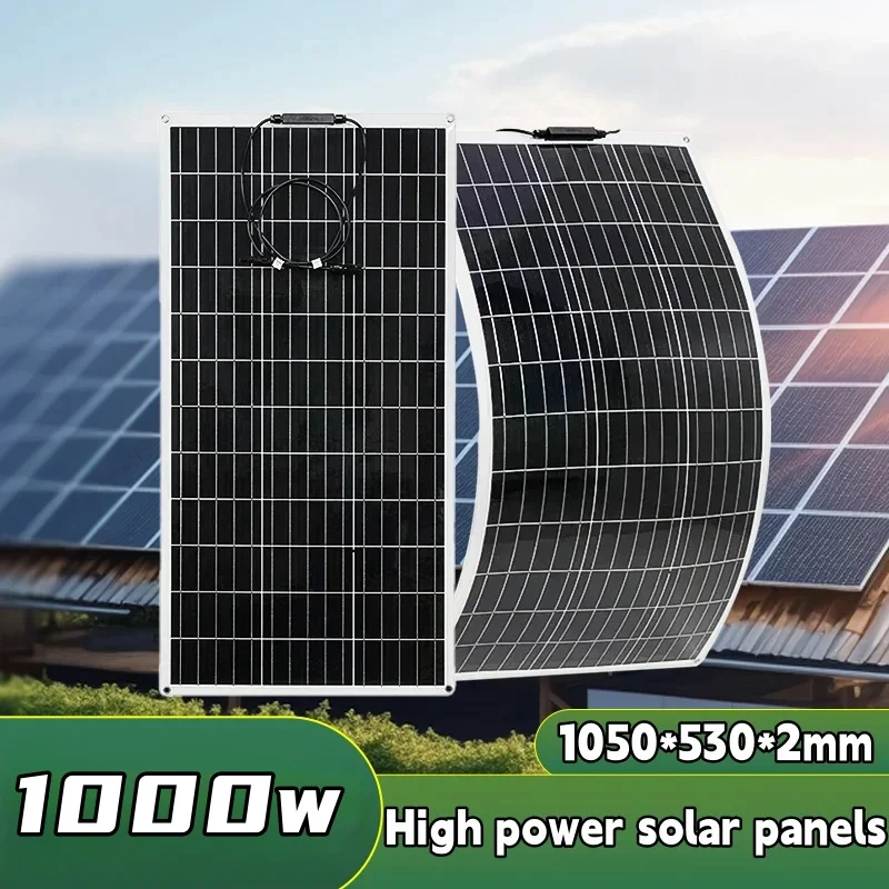 Flexible-Solar-Panel-2000W-Kit-System-18V-1000W-Monocrystalline-Panel ...
