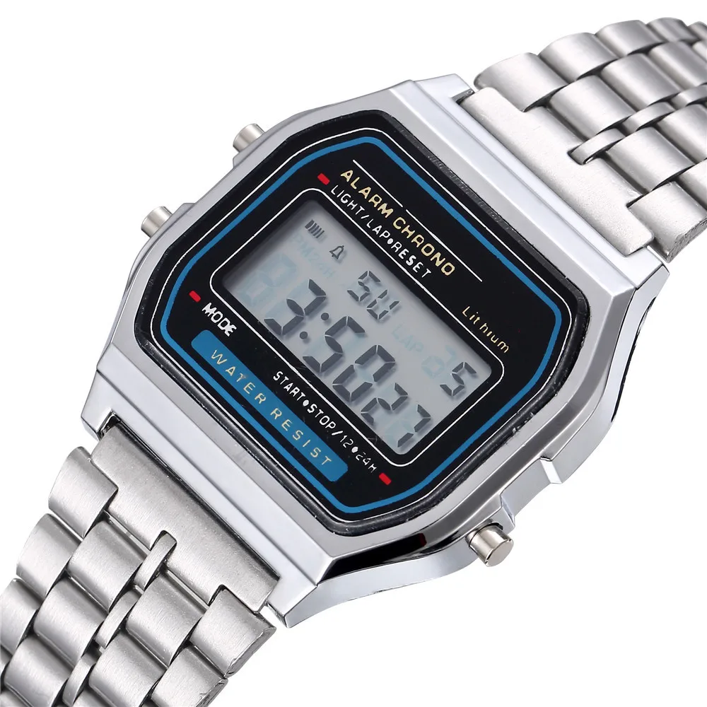 Reloj-Digital-LED-de-lujo-para-Hombre-pulsera-electr-nica-de-acero ...