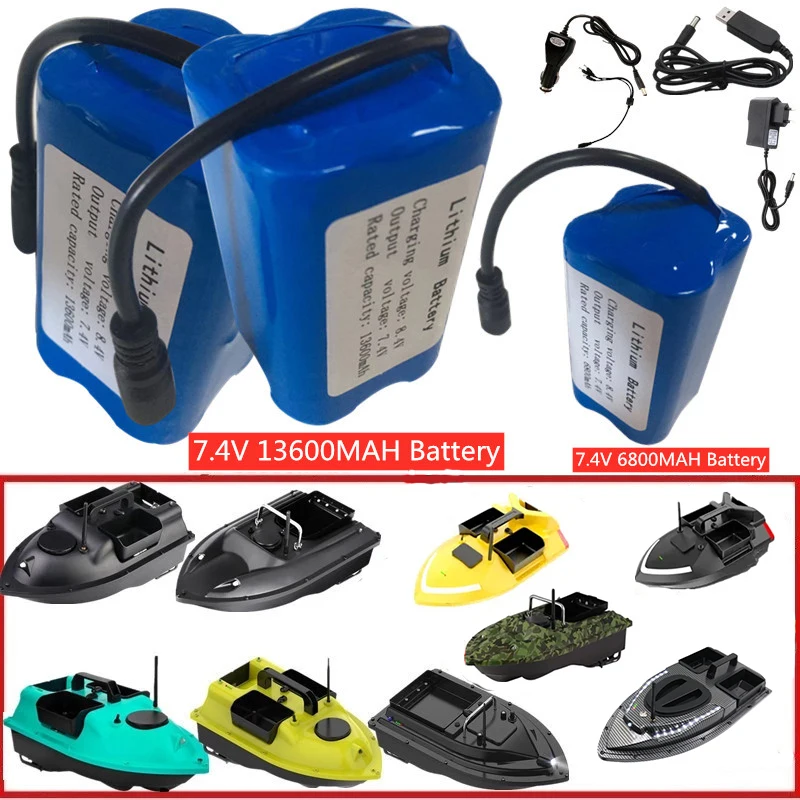 2 6800mAh Batterie 1 - Batterie pour bateau d'appât de pêche ...
