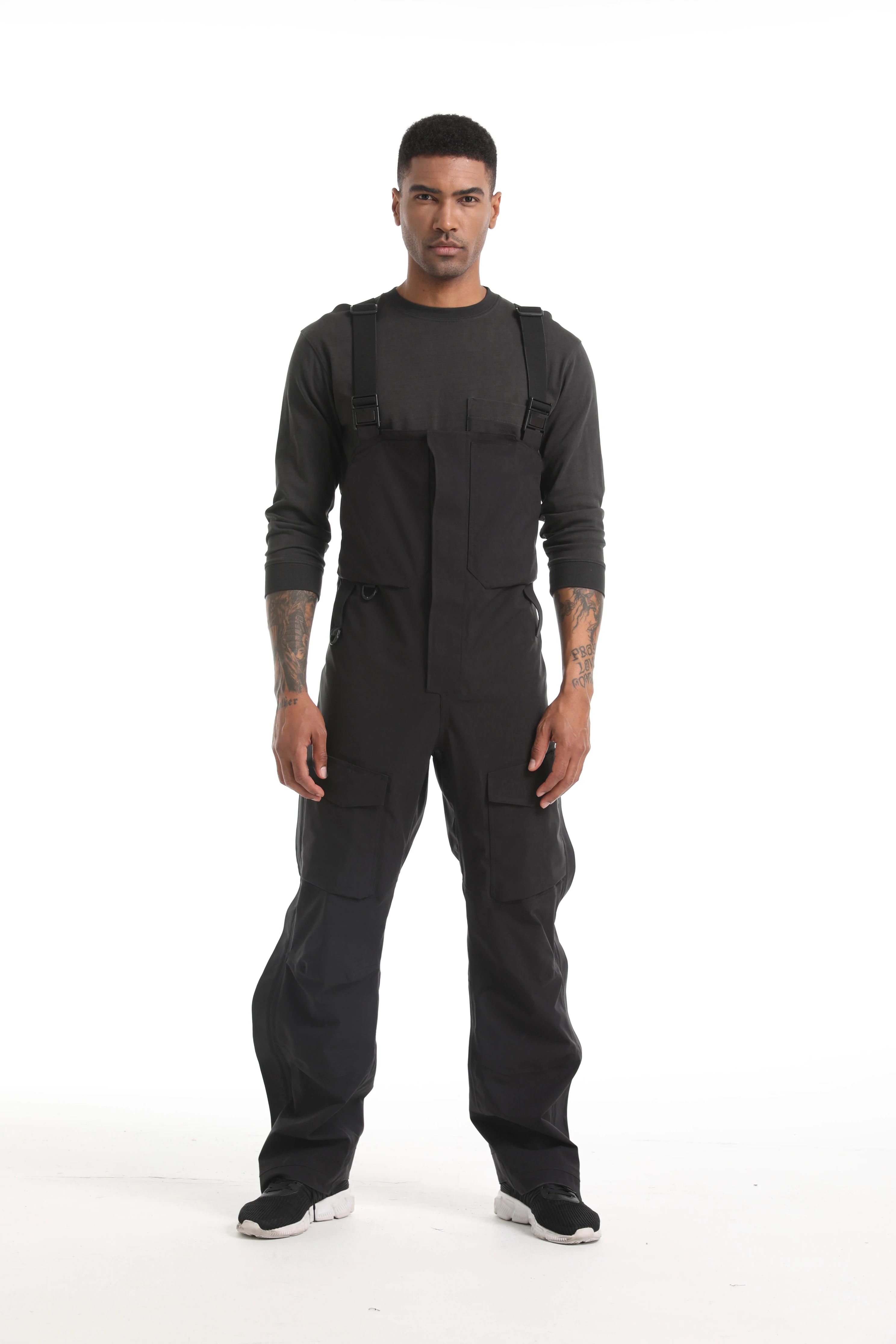 Men-Chest-Pants-Waterproof-Fishing-Pants-with-Leg-Zipper-Front-Pockets ...