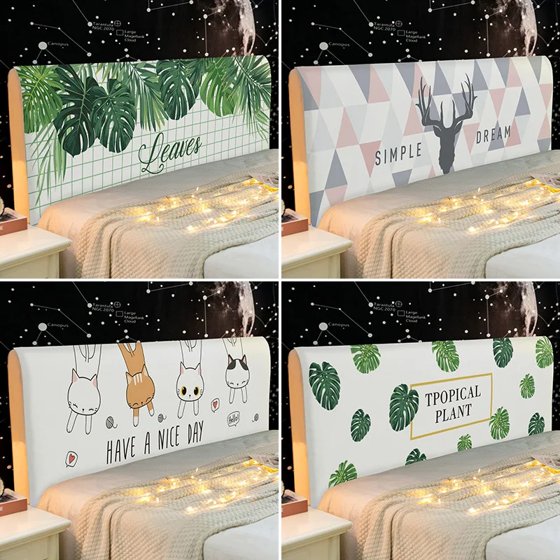 Cartoon Celvet Bed Head Cover Elastic Bedhead Cover Bed Head Protection ...