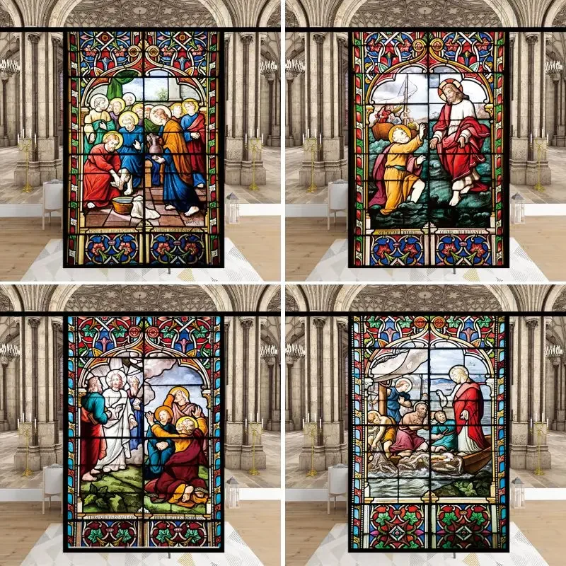Stained-Glass-Window-Stickers-Privacy-Film-Church-Style-Static-Cling ...