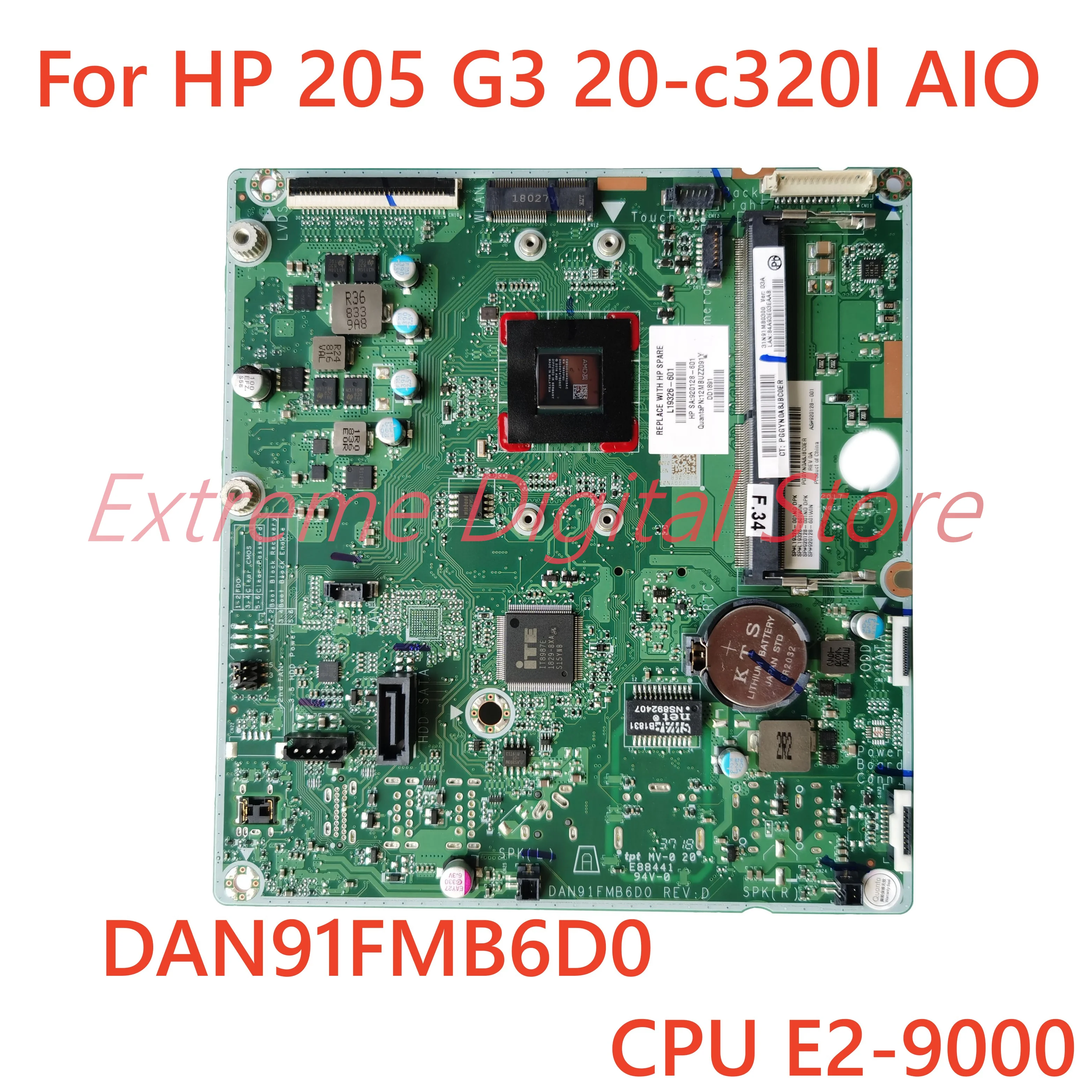 For HP 205 G3 20-C3201 AIO Laptop motherboard DAN91FMB6D0 with CPU E2 ...