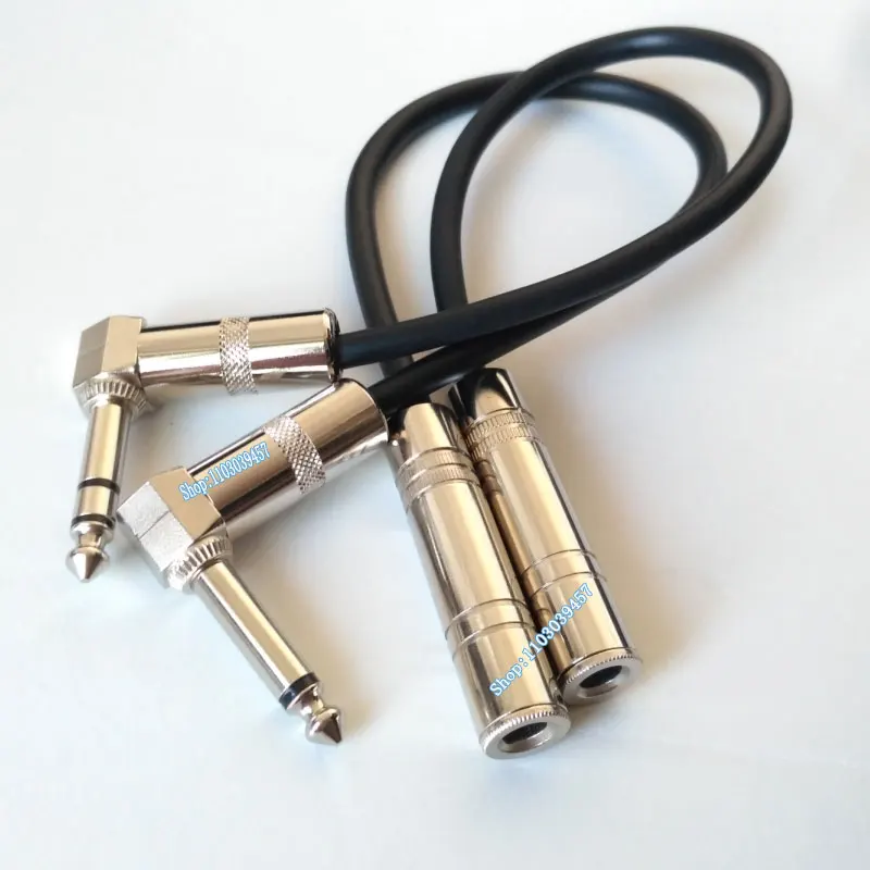 30cm-Short-Right-Angle-Male-to-Female-TS-TRS-6-35-Audio-Cable-Line-90 ...