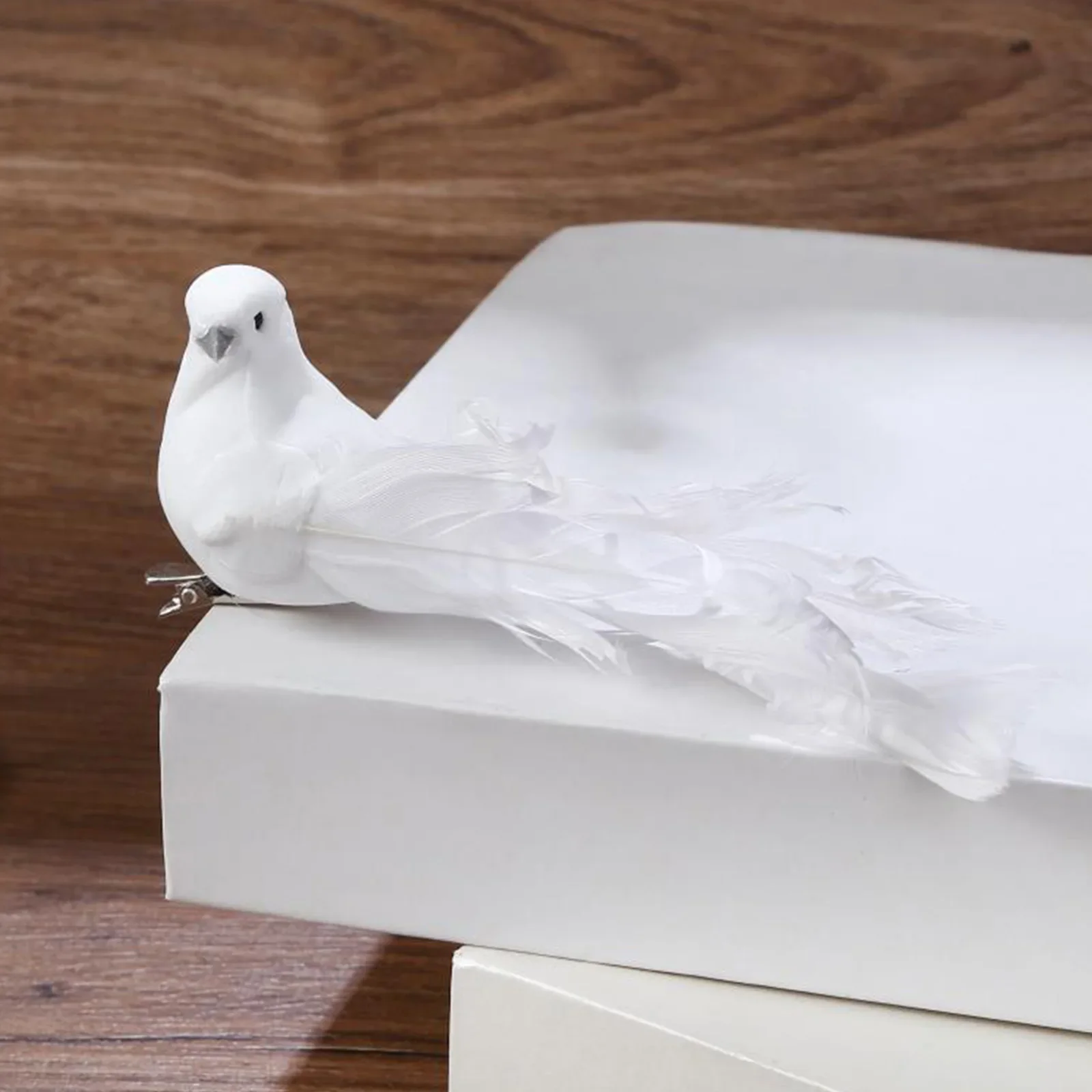 4PC-Artificial-Foam-Feather-Dove-Lover-Peace-White-Pigeons-Garden ...