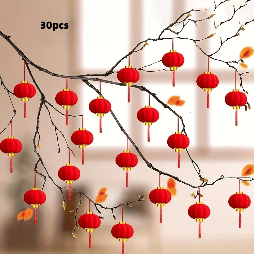30pcs Mini Red Lantern Decoration for Traditional Chinese New Year and ...