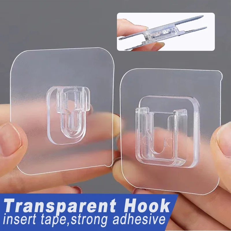 Double-Sided-Adhesive-Wall-Hooks-Hanger-Strong-Transparent-Suction-Cup ...