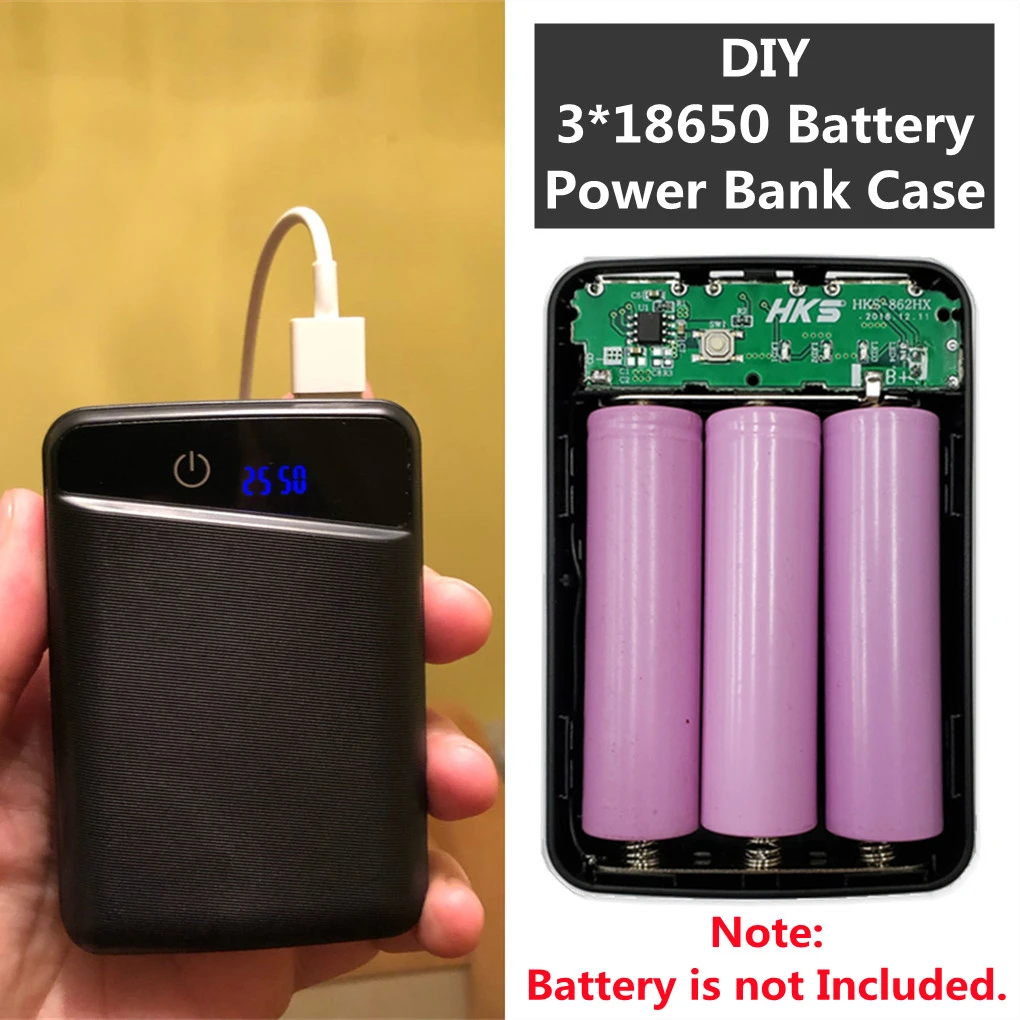 Power Bank Case 18650 3 Batteries | Box Power Bank 3 Batteries 18650 ...