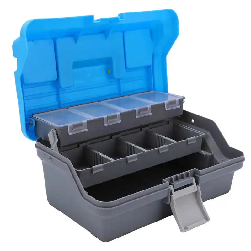 Portable Fishing Tackle Box Abs Threelayer Fishing Gears Storage Box ...