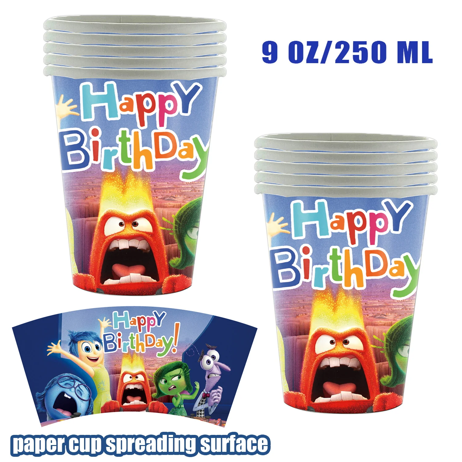 Juego de decoración para fiesta de cumpleaños DXING Disney Inside Out 2 ...