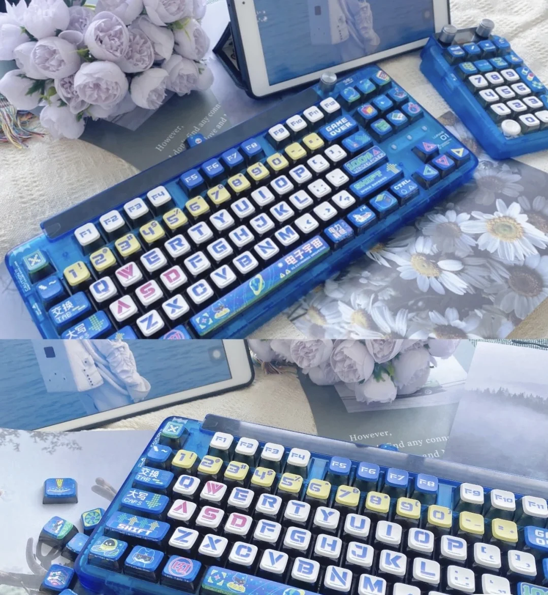 Space-Adventure-Theme-119-keys-ASA-keycaps-Transparent-PBT-Keyboard ...