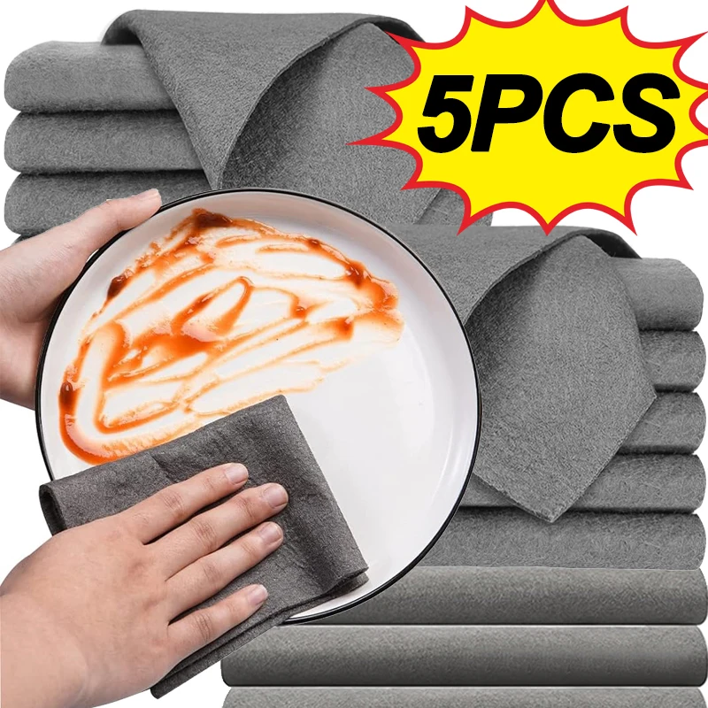 1-5PCS-Magic-Glass-Wiping-Rags-Windows-Mirror-Cleaning-Cloths-Home-Car ...
