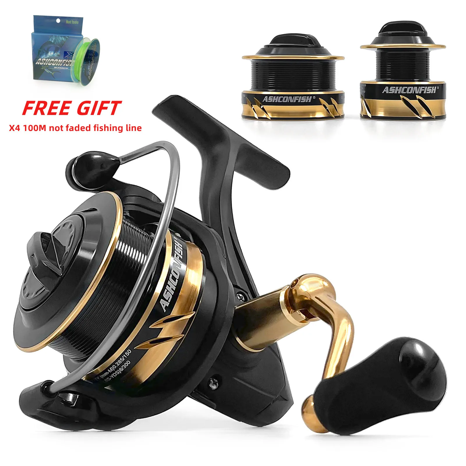 Ashconfish Spinning Fishing Reel Left/Right Handle 12KG Max Drag 12BB ...