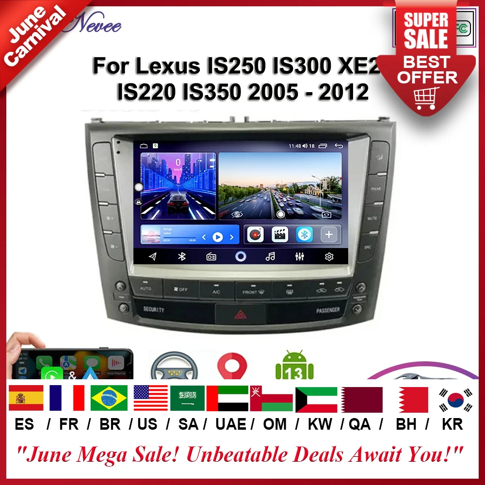 Car-Radio-Android-13-For-Lexus-IS250-IS300-XE20-IS220-IS350-2005-2012 ...