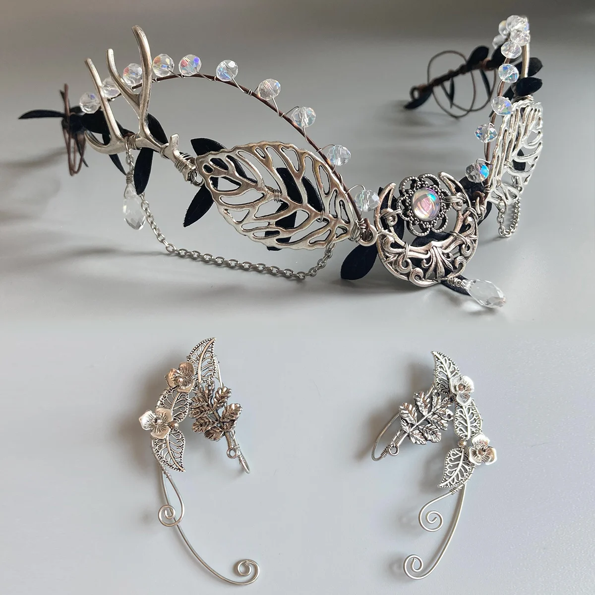 Forest-Sliver-Fairy-Headpiece-Woodland-Twig-Headband-Elf-Ear-Cuffs ...