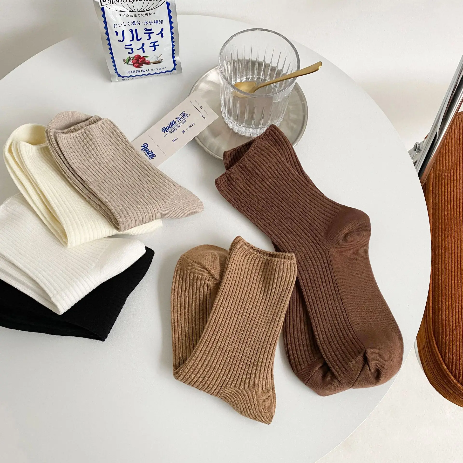 3 Pairs Loose Socks Women Cotton Japanese Korea High School Girls High ...