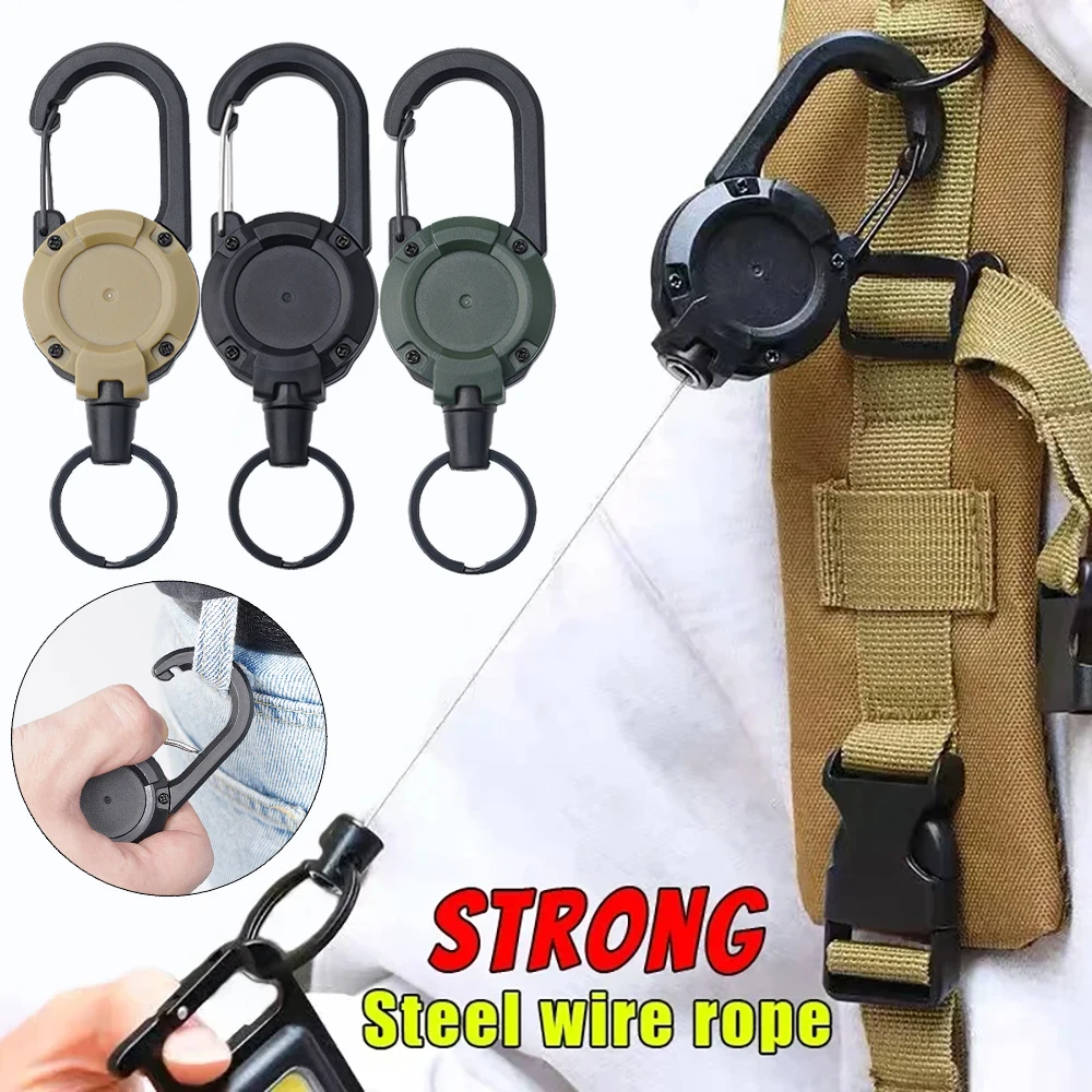 1Pcs-Anti-theft-Metal-Easy-to-pull-Buckle-Rope-Elastic-Keychain-Sporty ...