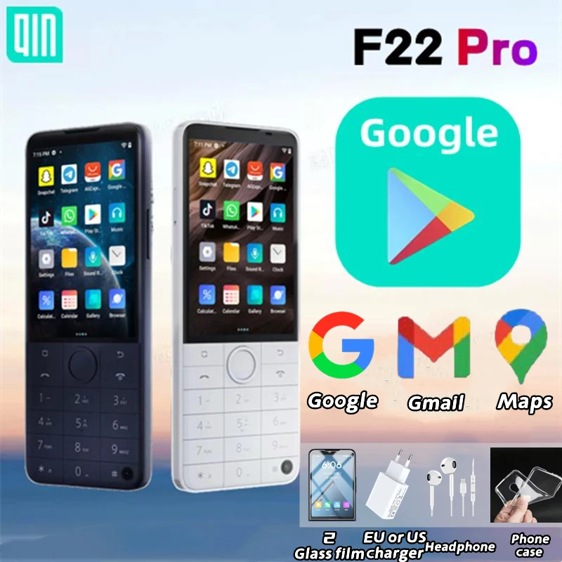 Qin f22 pro google play store duoqin mtk helio g85 wifi 3.54 Polegada octa núcleo bluetooth 5.0 ...