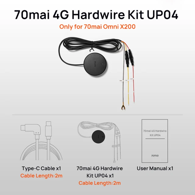 70mai 4G Hardwire Kit UP04 Only for 70mai Dash Cam Omni X200