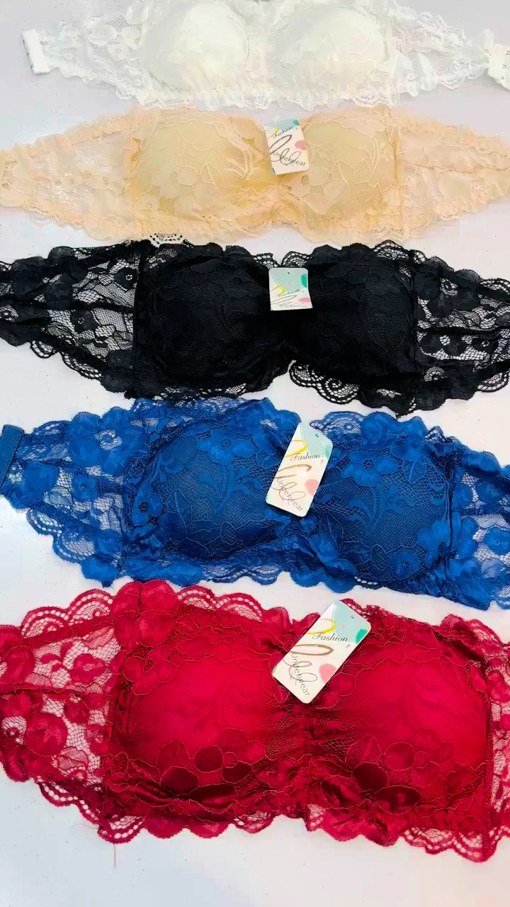 New Style Sexy Lace Strapless Chest Padded Three Hook Bra For Girls ...