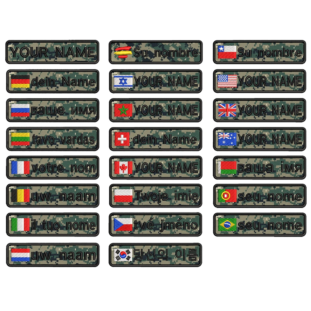 1pc 10cmx2.5cm Custom Name Flag Patch Badge Iron On Hook Loop ...