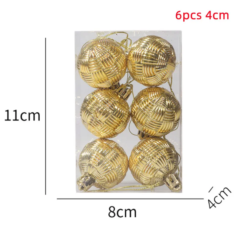 6 bolas navideñas de plástico de 4 cm, doradas, plateadas, rojas ...