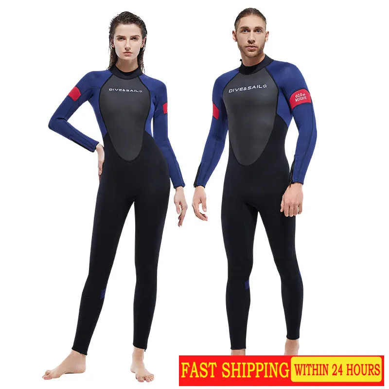 Adult-3mm-full-one-piece-wetsuit-Back-Zipper-Swimming-couple-Long ...