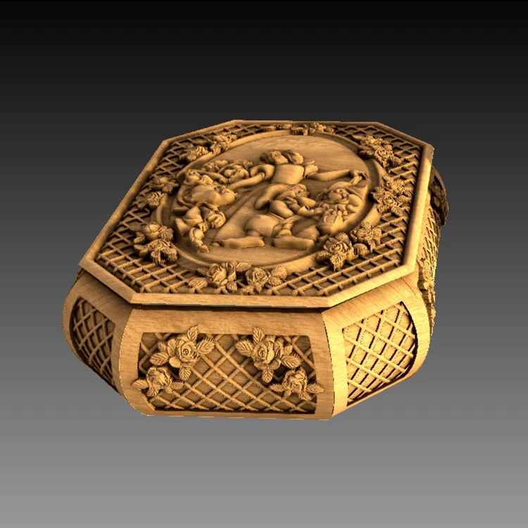 Box 3D Modell Stl Domborművek A Cnc Formátumához Artcam Vectric Aspire ...