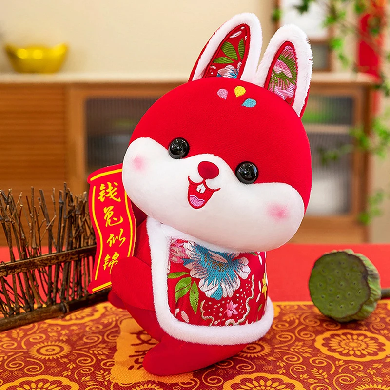 Chinese Zodiac Fortuna Rabbit New Year Tang Suit Cute Bunny Home Decor ...