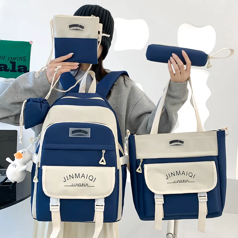 School-Students-Schoolbag-Set-Large-Capacity-School-Backpack-Handbag ...