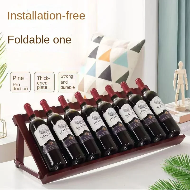 Simple-Red-Wine-Rack-Solid-Wood-Decoration-Installation-Free-Household ...