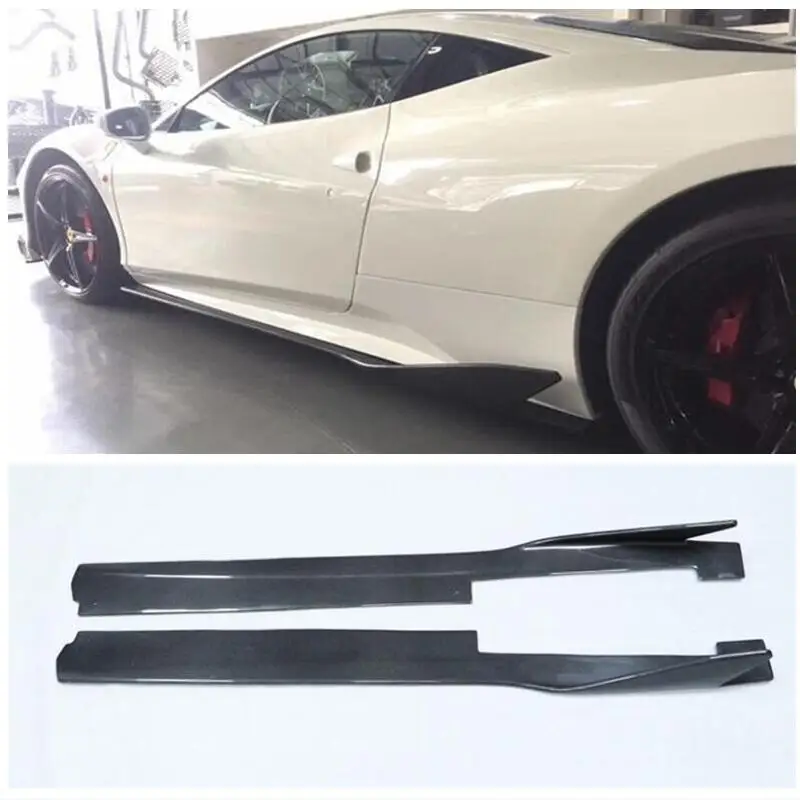 Til Ferrari 458 REAL Carbon Fiber Body Side Skirt Kit Spoiler Lip ...
