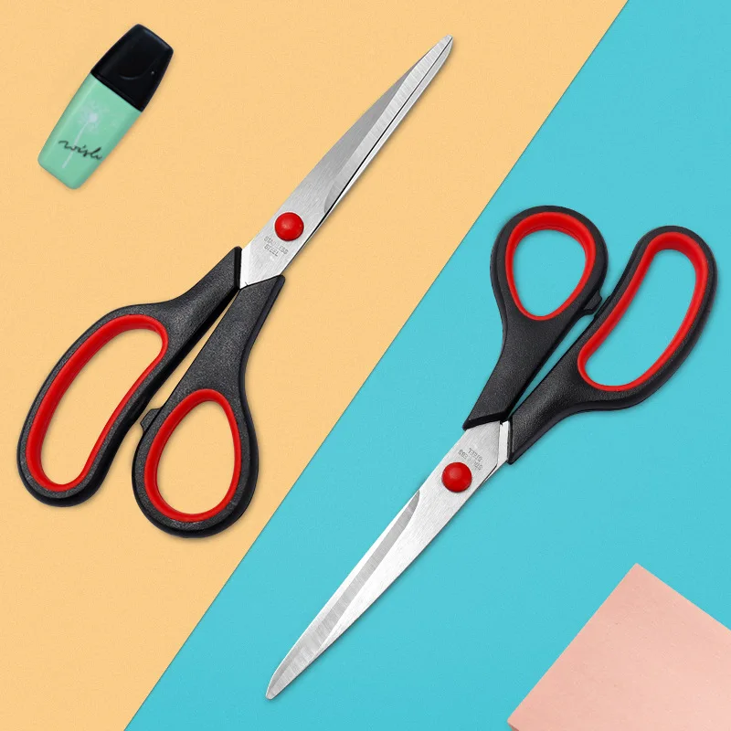 Scissors-Rubber-Plastic-Handle-Home-Office-Scissors-Stainless-Steel-8 ...