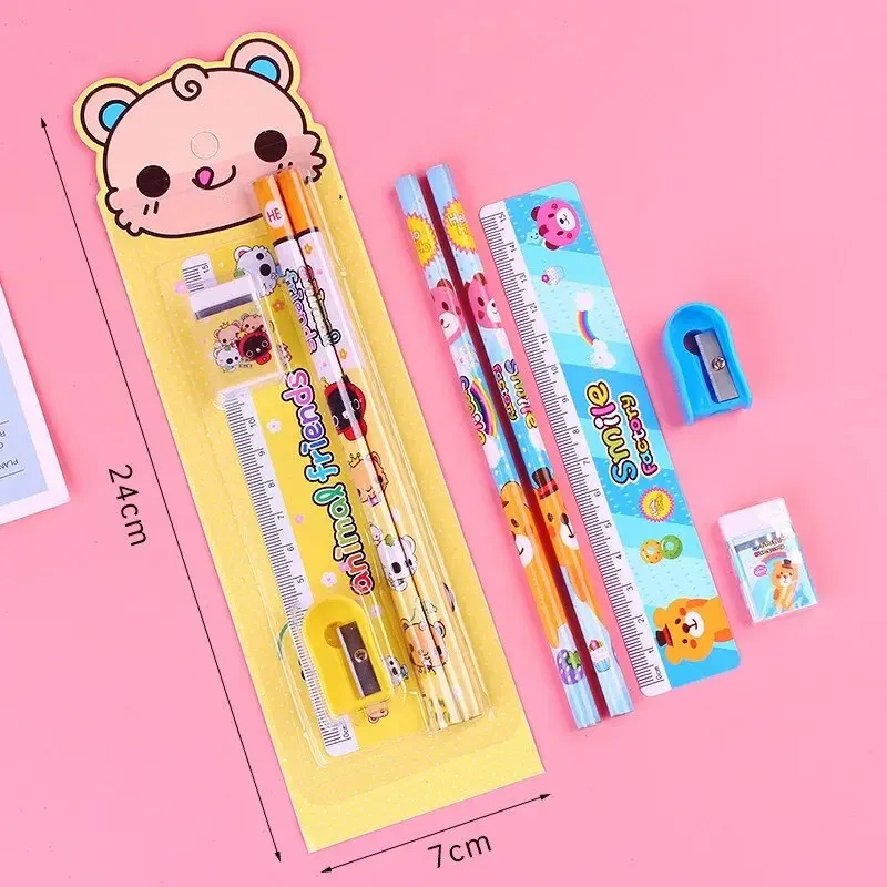 Student-Stationery-Set-5-piece-Pencil-Suit-Eraser-Sharpener-School ...