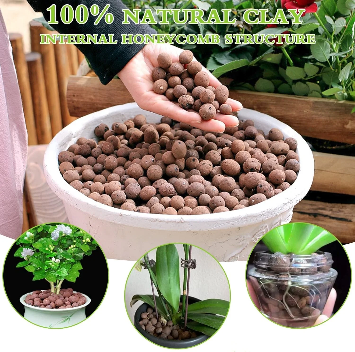 1L Organic Clay Pebbles 100% Natural Expanded Clay Pebbles for ...