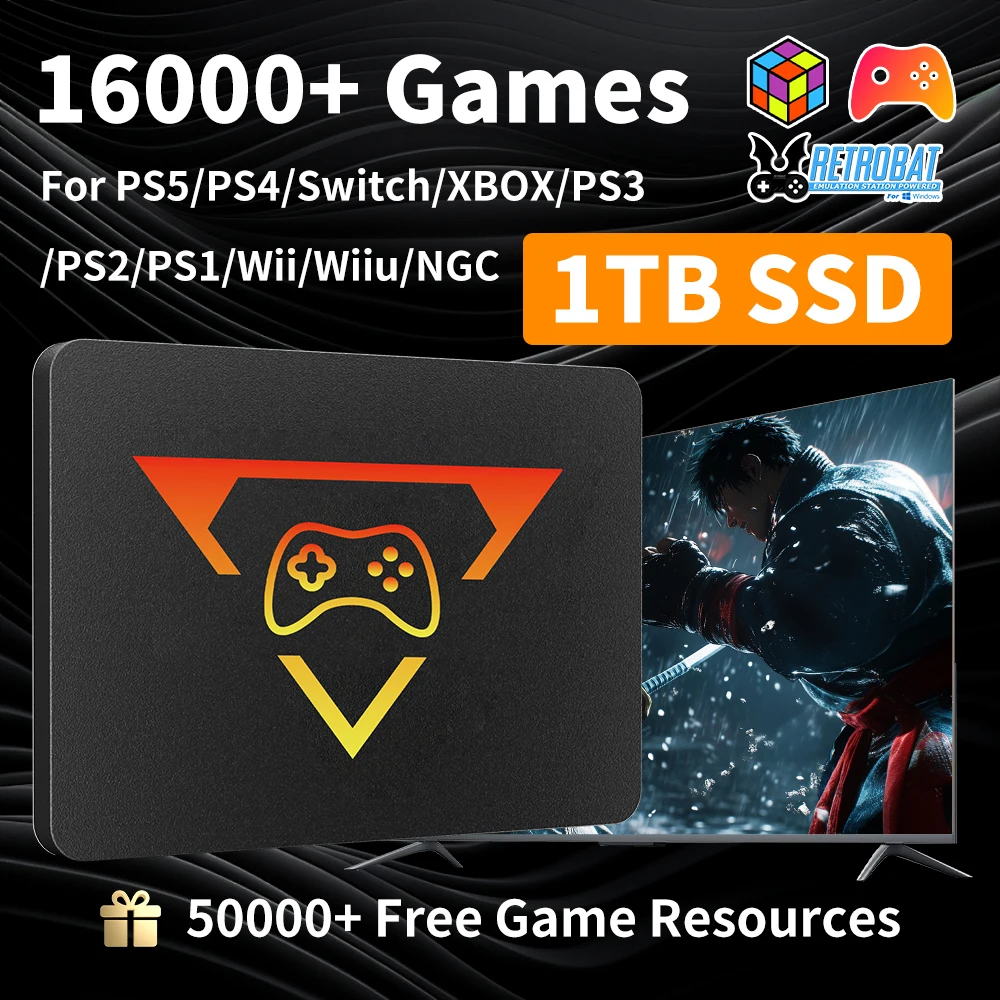 Play Zone 1TB SSD Launchbox&Playnite&Retrobat OS Game Console with ...