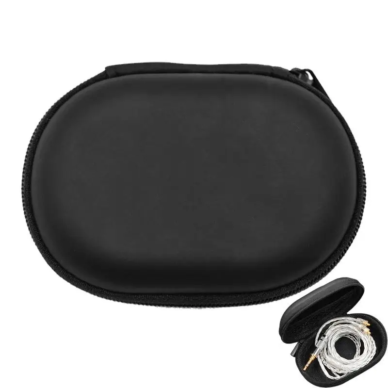 Earphones-Oval-Storage-Bag-Wired-Headphones-PU-Zipper-Storage-Box ...