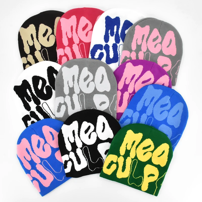 High Quality Wool Knitting Cap Beanies Mea Culpa Y2K Men Women's Hat ...