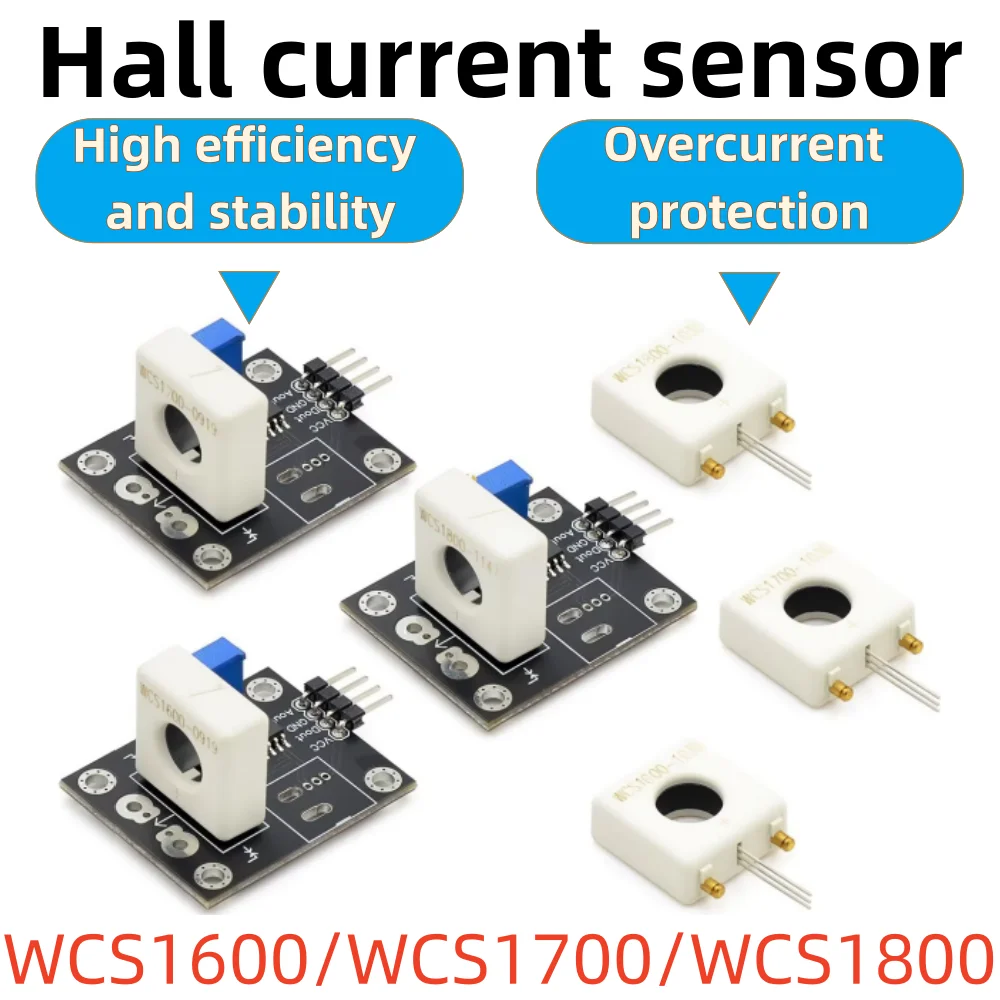 WCS1600 WCS1700 WCS1800 3-5V Hall Current Sensor Adjustable DC 100A 70A ...