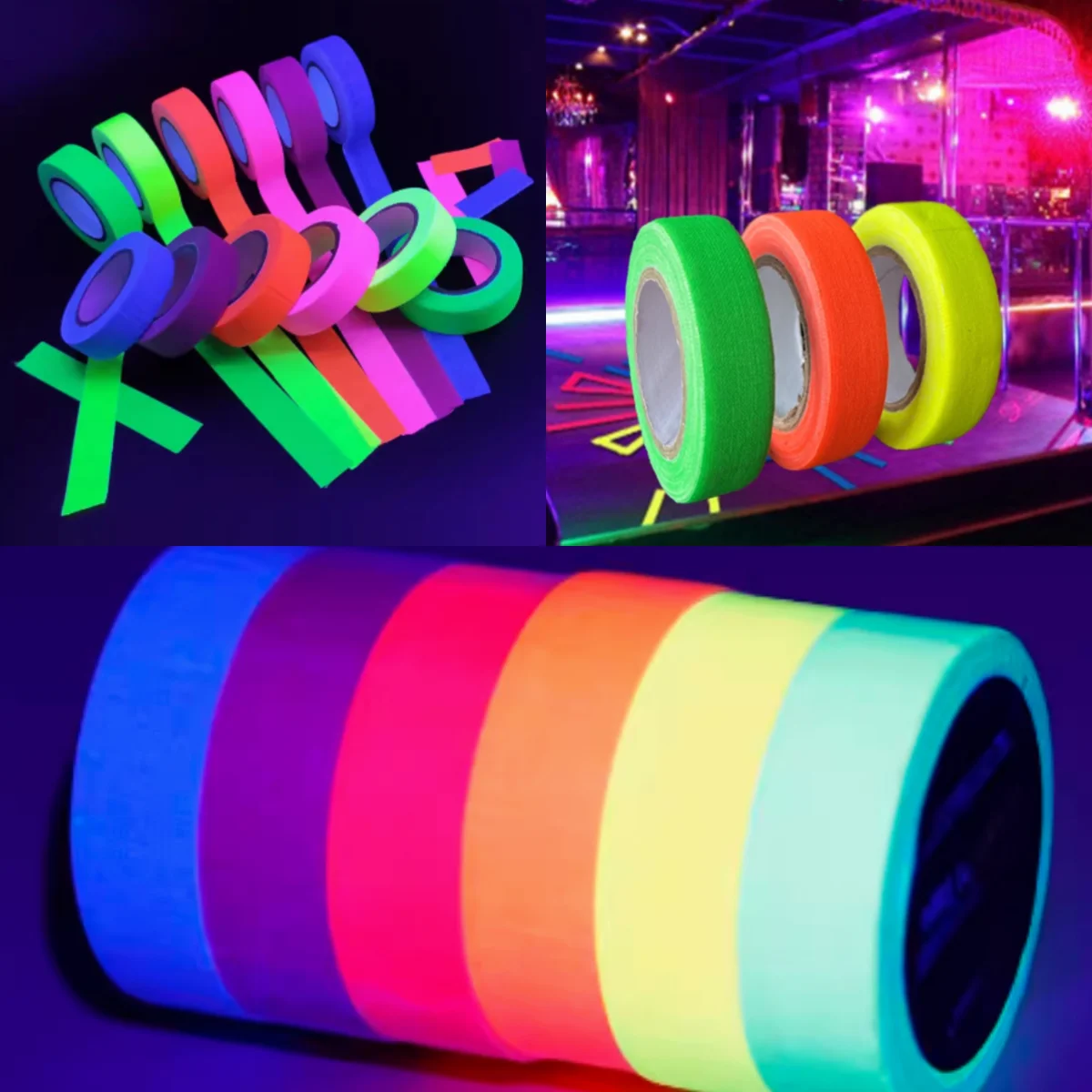 5Meter-6-Colors-Neon-Gaffer-Cloth-Tape-Fluorescent-Rainbow-Color-Party ...