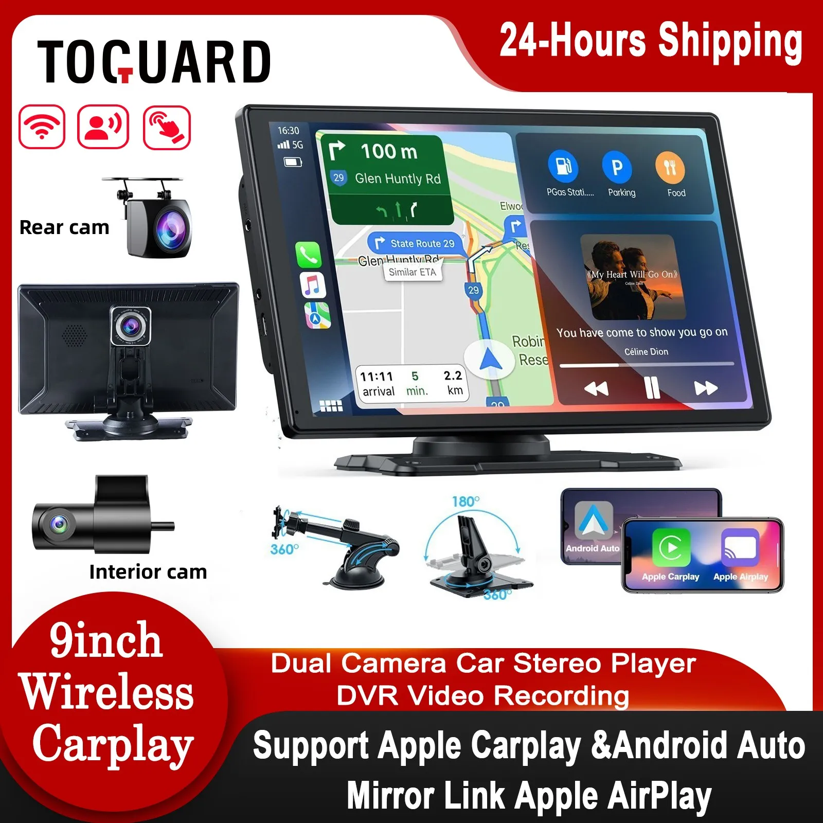 TOGUARD-cran-sans-fil-Apple-Carplay-affichage-CarPlay-cam-ra-Prada-2-5K ...