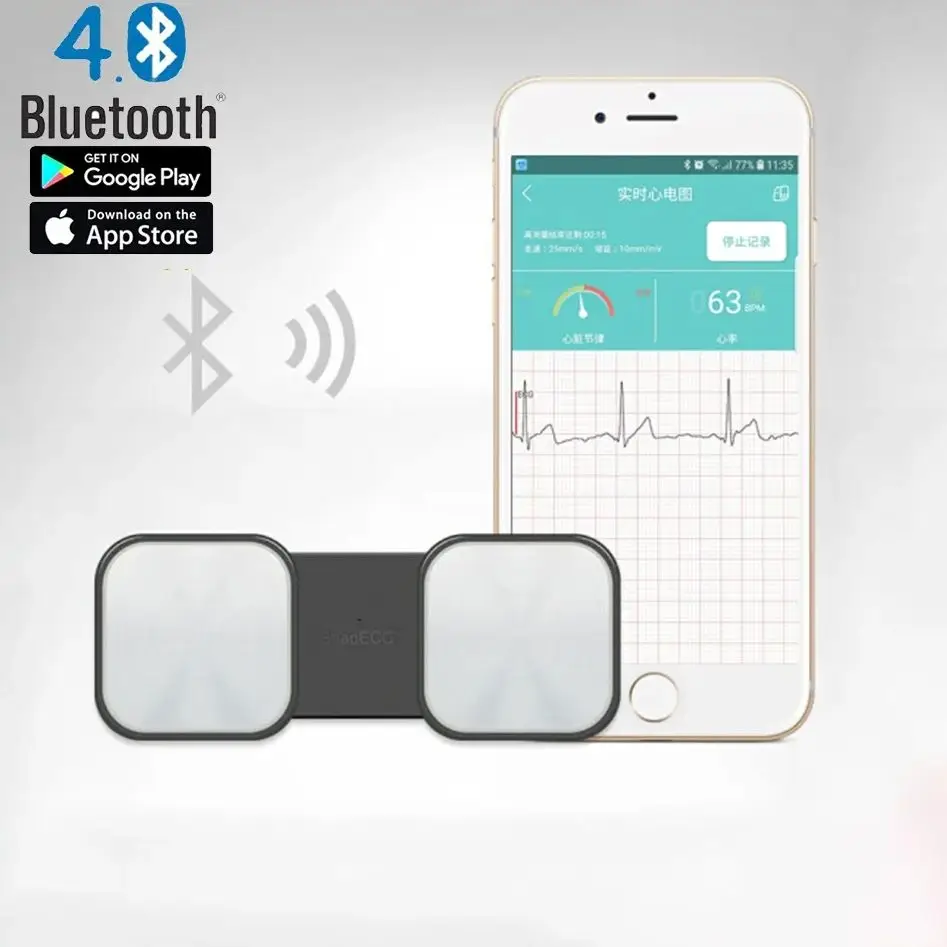 Handheld-Bluetooth-Portable-Data-Recording-ECG-Monitor-Measurement ...