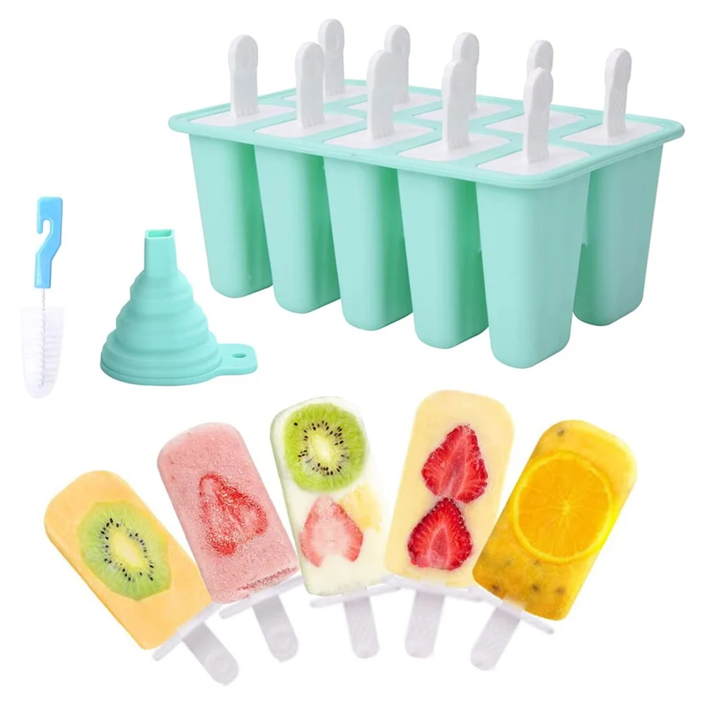 4-6-cell-Silicone-Ice-Cream-Popsicle-Mold-with-Handle-Ice-Cream-Mold ...