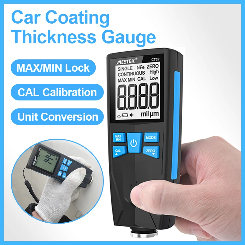 Car Coating Thickness Gauge 0-1500um Fe/NFe Car Paint Film Thickness ...