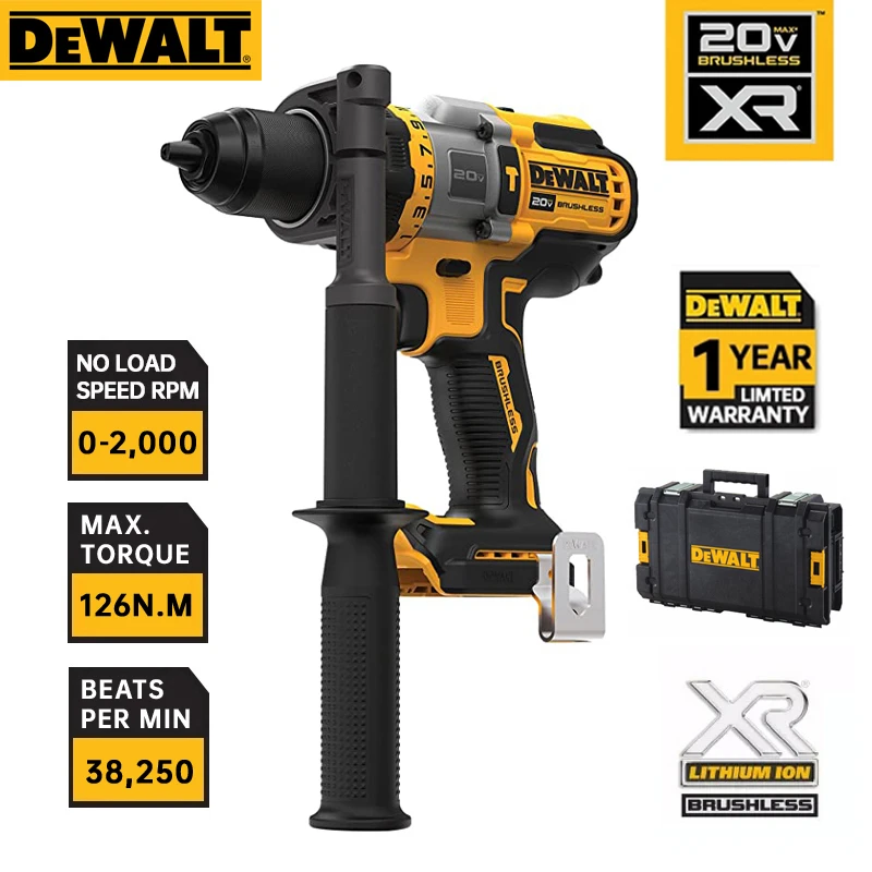 Dewalt DCD999 무선 해머 드릴/드라이버 키트 20V Flexvolt Advantage 2000RPM 충격 전기 드릴 ...