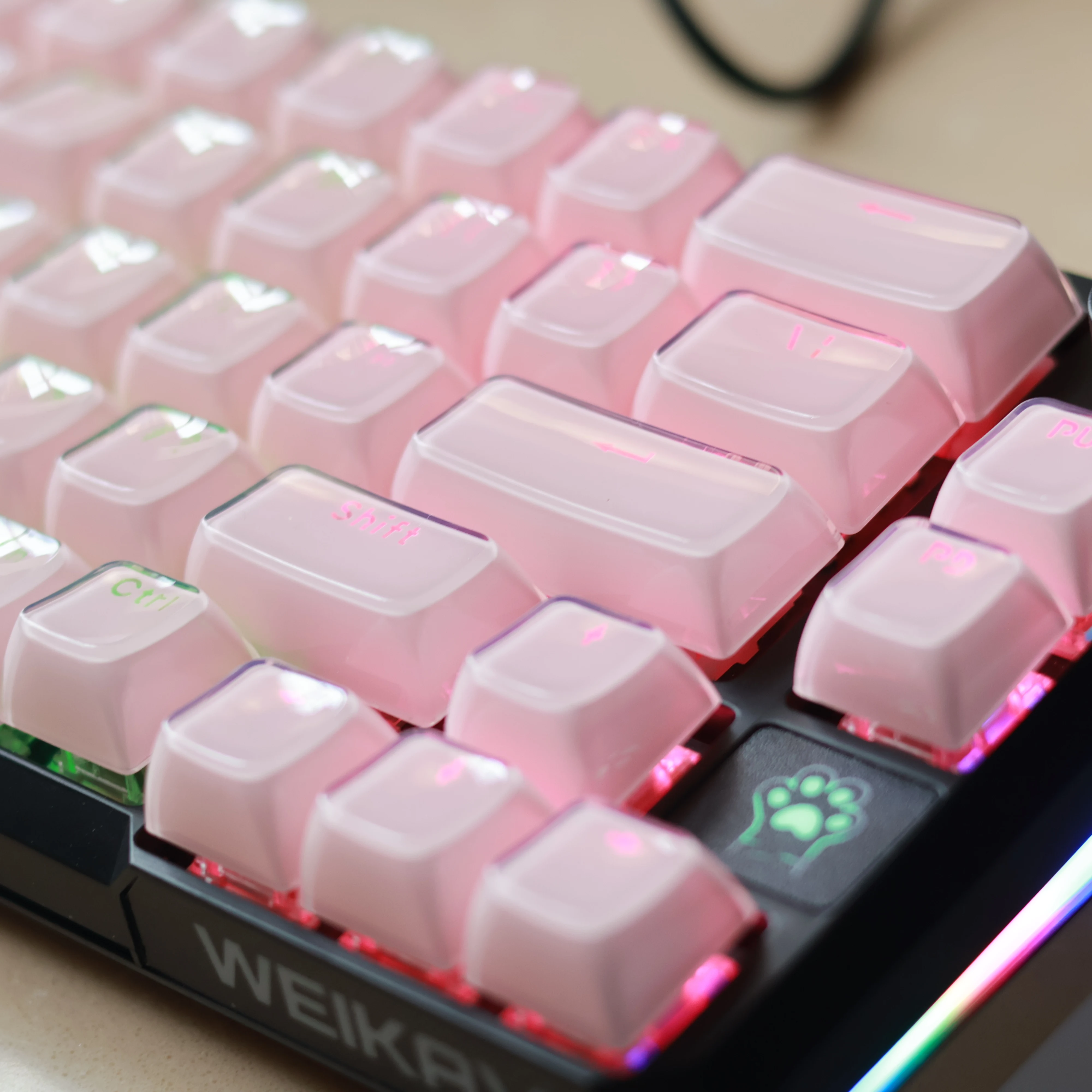 Keycap-135-Key-Translucent-Keycaps-Mechanical-Keyboard-for-Alice-Pink ...